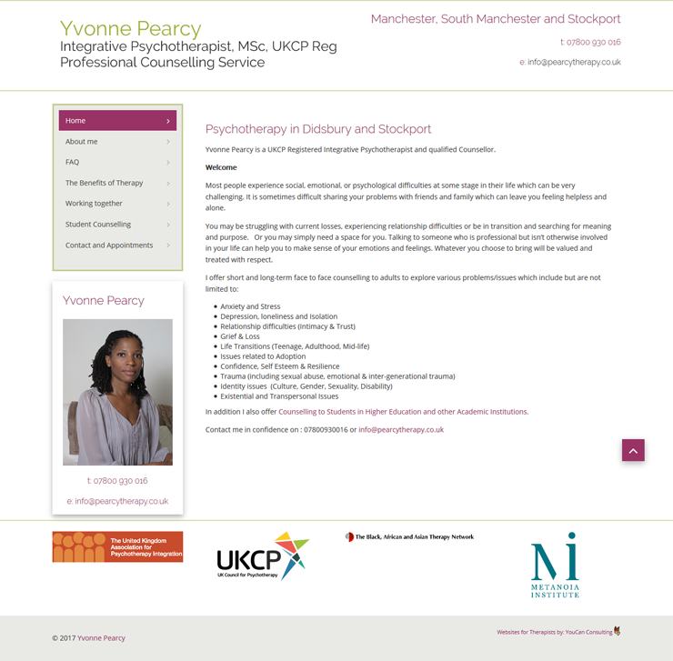 Gallery of Websites for Therapists - Websites for Therapists by YouCan